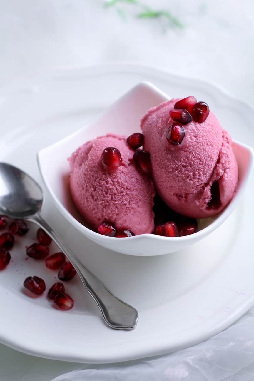 How to make No Churn Pomegranate Sorbet - Days of Jay