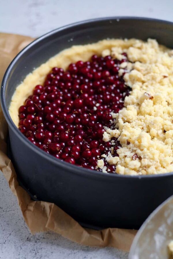 How to Make Red Currant Crumble Cake - Days of Jay