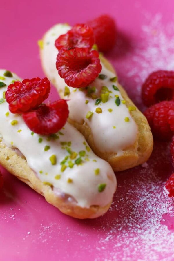 How to Make Raspberry White Chocolate Eclairs - Days of Jay