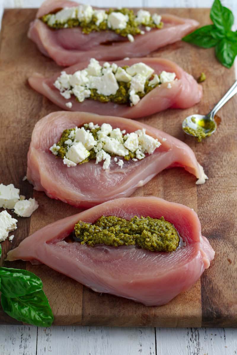 Feta and Pesto Chicken (with video!) - Days of Jay