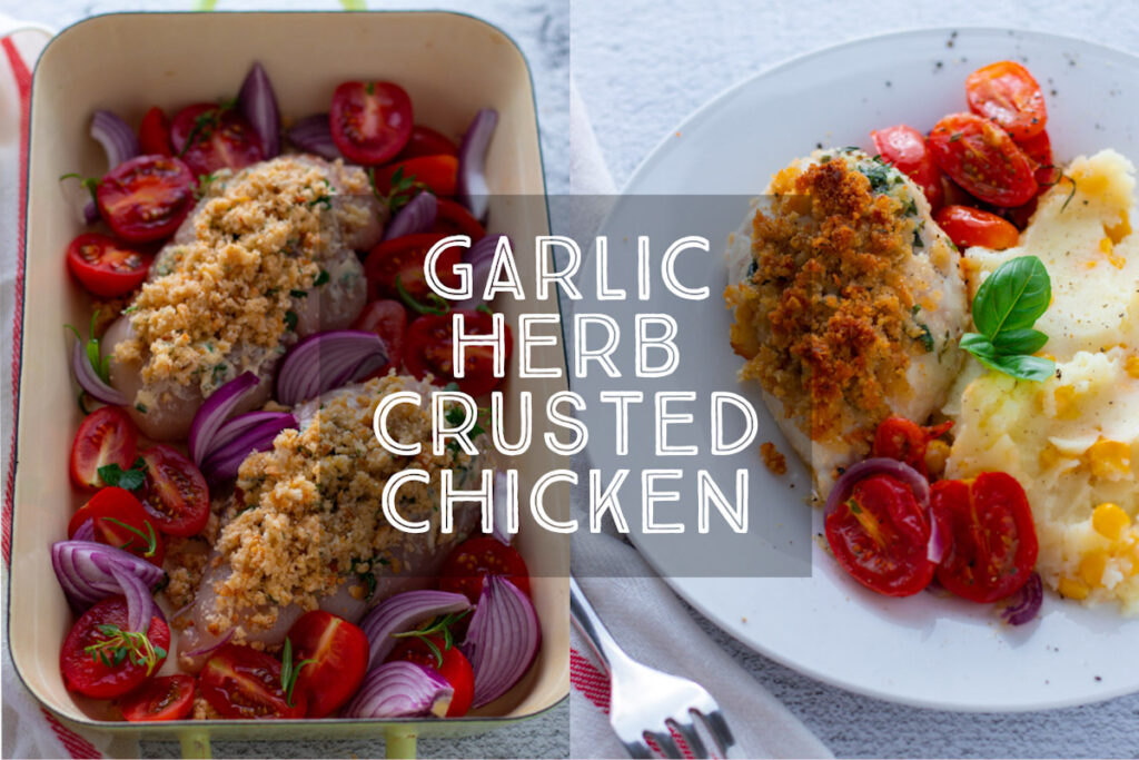 Extra juicy Garlic and Herb Crusted Chicken Breast Recipe
