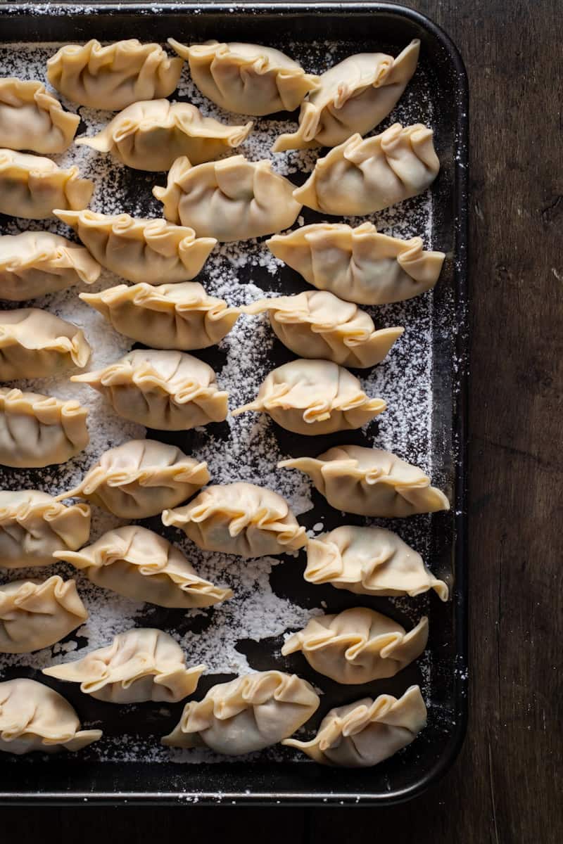 How to make Pork and Shrimp Gyoza (with spicy dipping sauce)