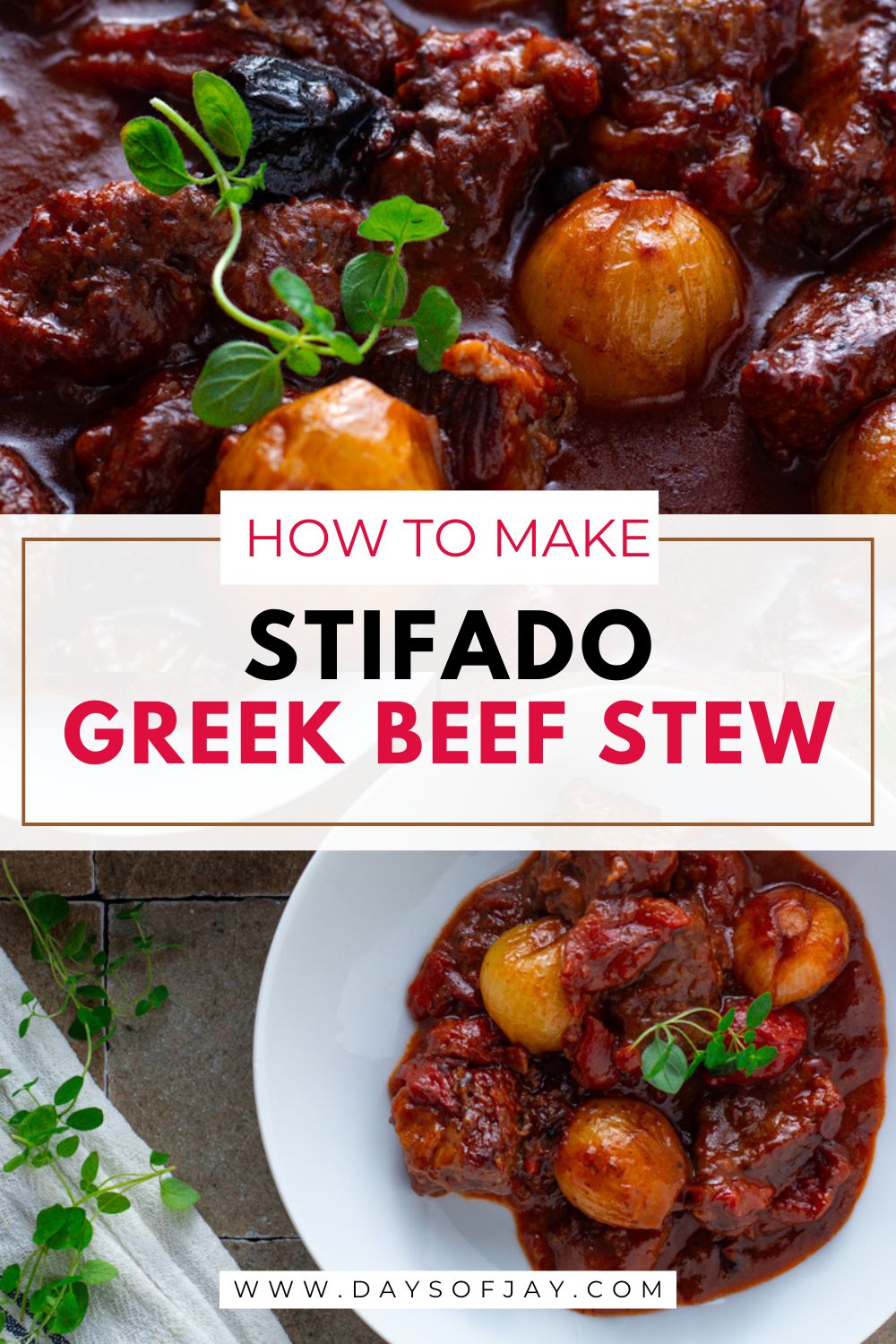 How to make Stifado (Greek Beef Stew) - Days of Jay